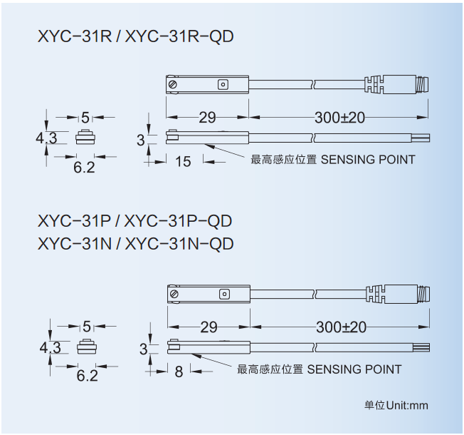 Magnetic Reed Switch For Groove Type Cylinder , XYC - 31 Magnetic Micro ...